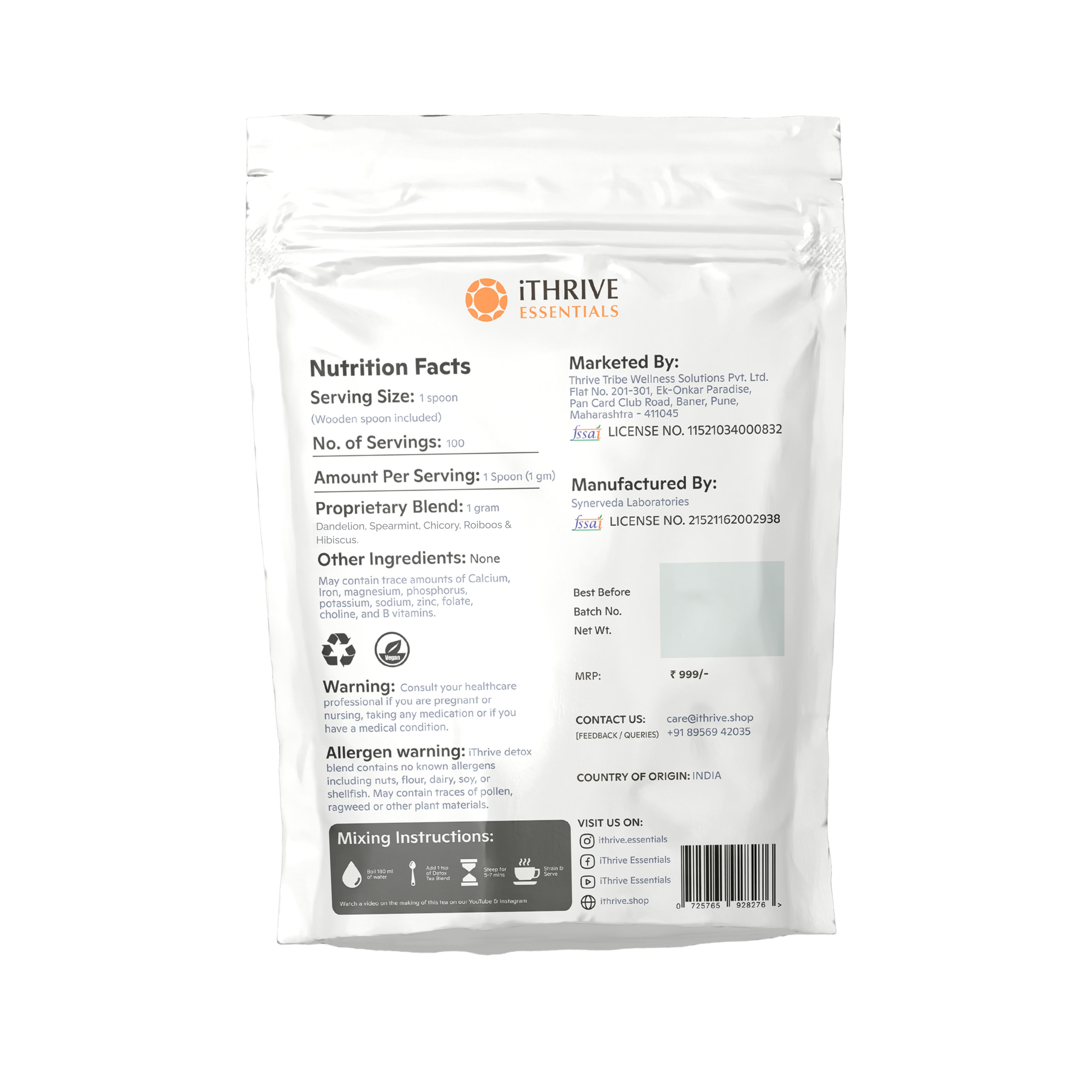 iThrive Essentials Detox Tea Blend - 100gm - iThrive Essentials